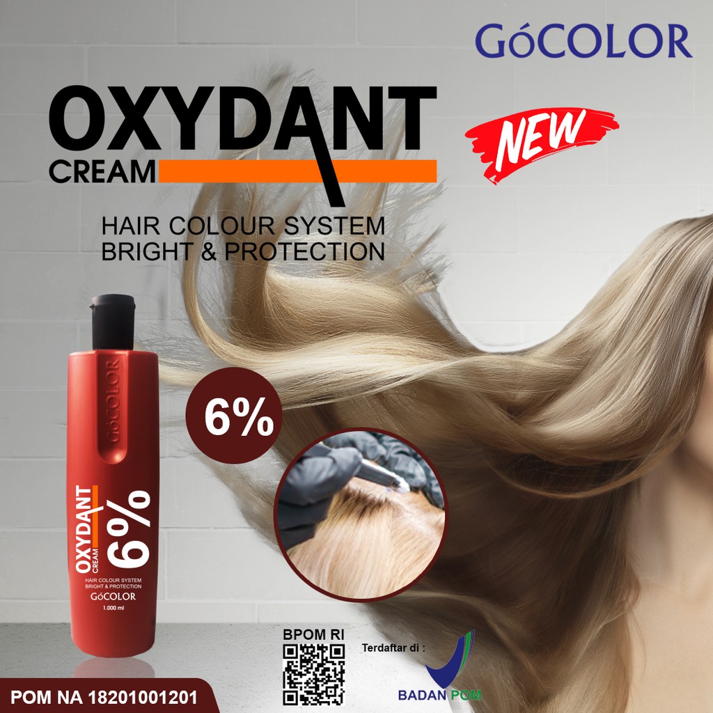 Jual GOCOLOR Oxydant Cream Developer Cream 6% Kemasan Botol 1 Liter ...