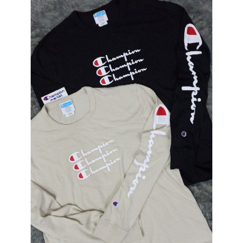 Jual Champ1on Long sleeve Triple Script | Shopee Indonesia