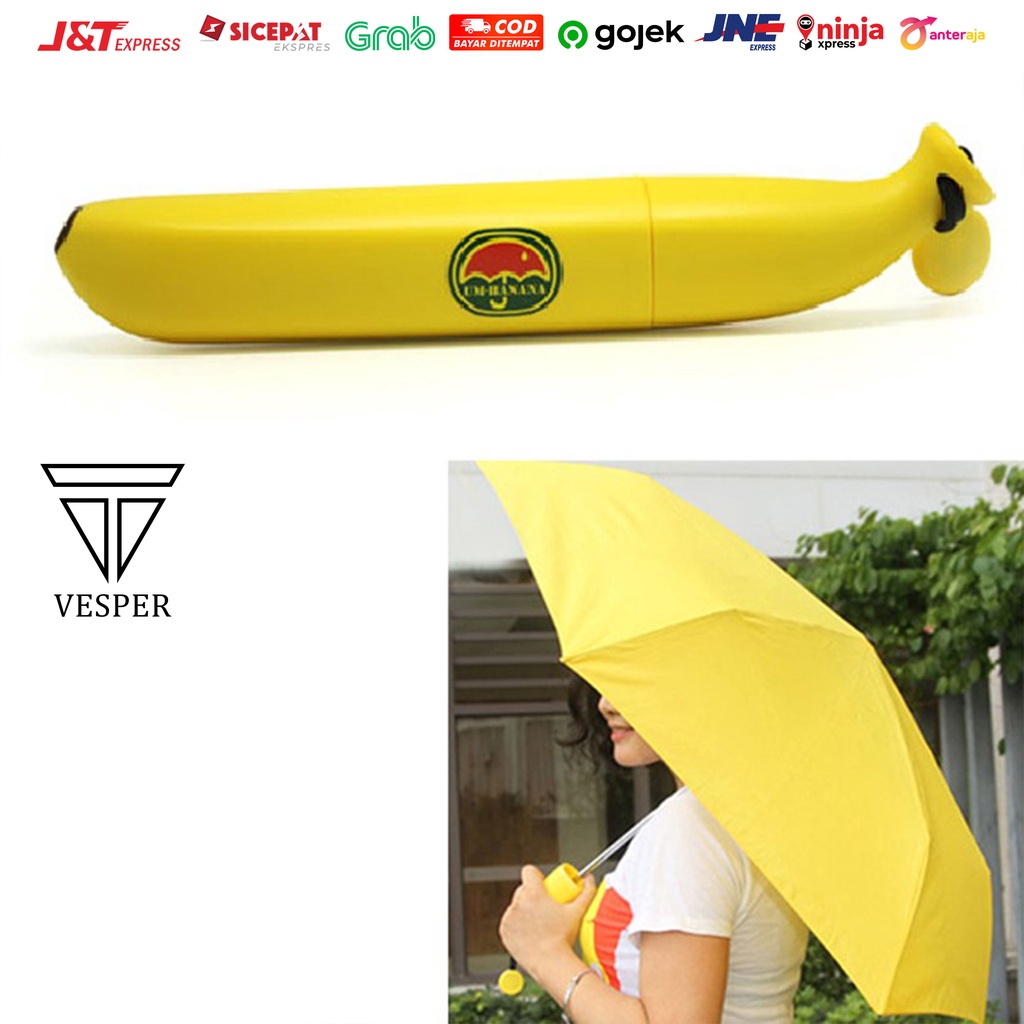 Jual payung hujan model pisang / banana umbrella / payung lipat lucu ...