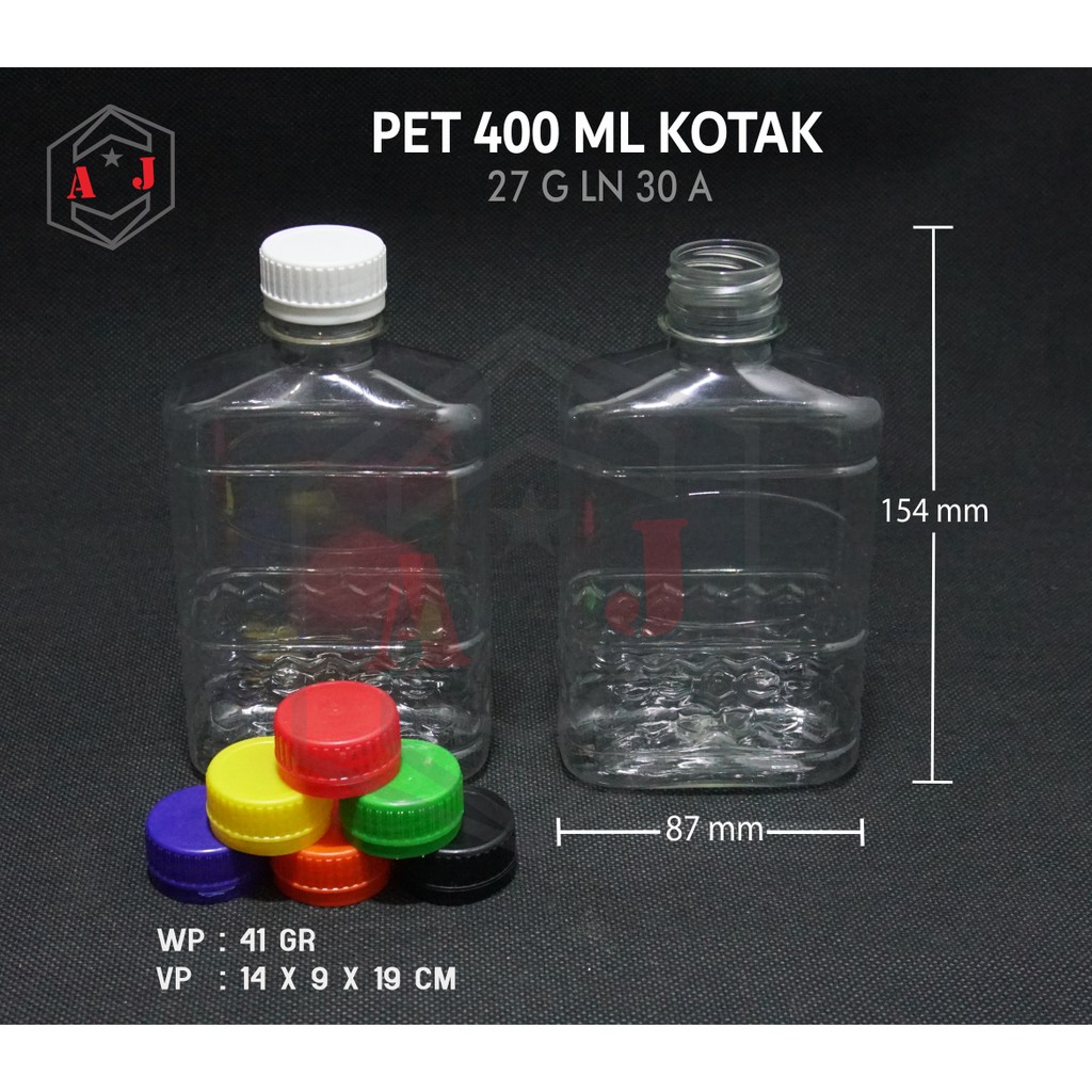 Jual Botol 400 Ml Kotak/Botol 400 Ml Gepeng/Botol Plastik/Yk | Shopee Indonesia