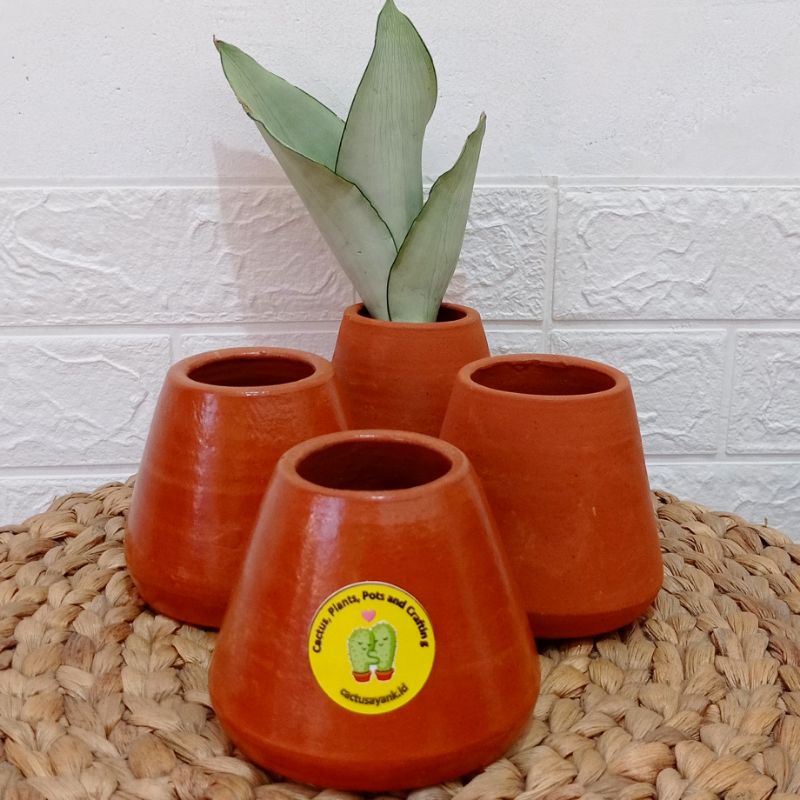 Jual pot gerabah terracota teracotta glossy/ natural original jogja 10 ...