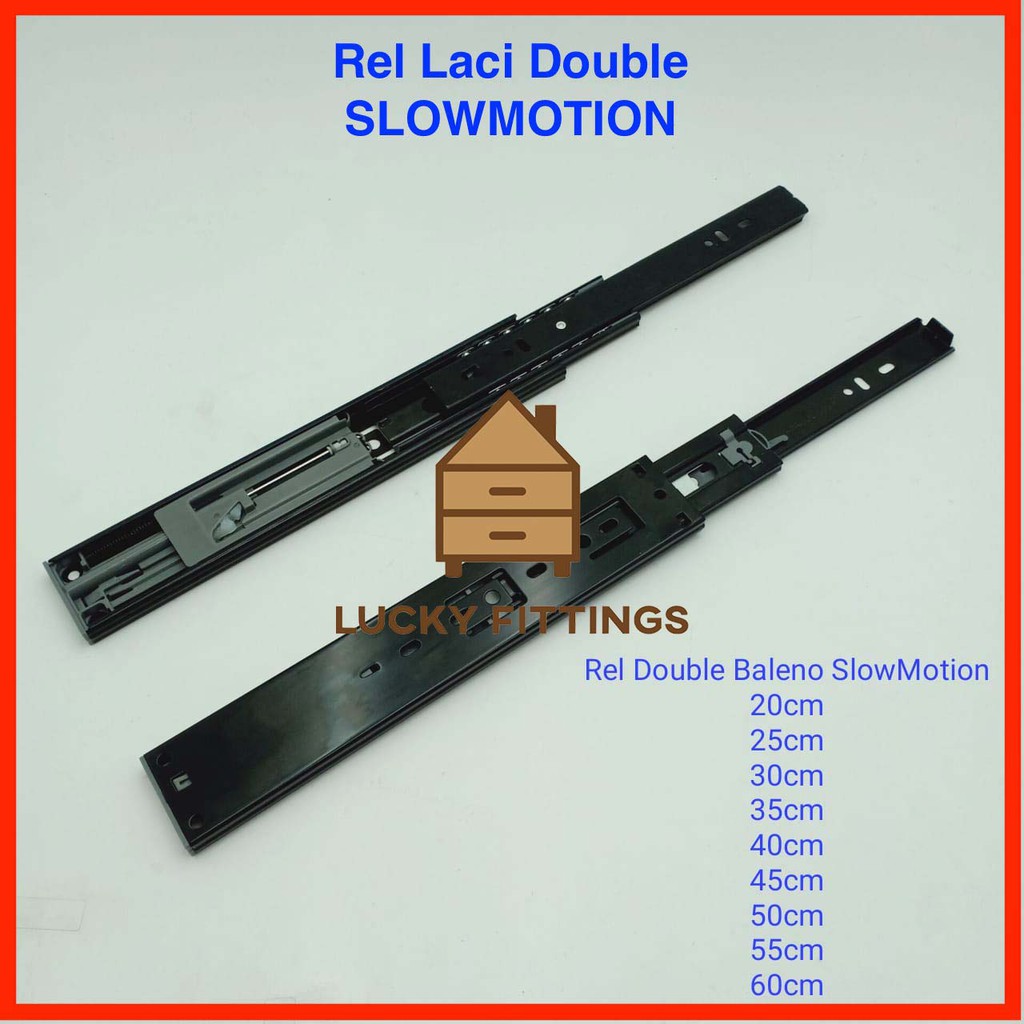 Jual Rel Laci SLOW MOTION 60 CM Baleno Double Track Full Extension Soft ...