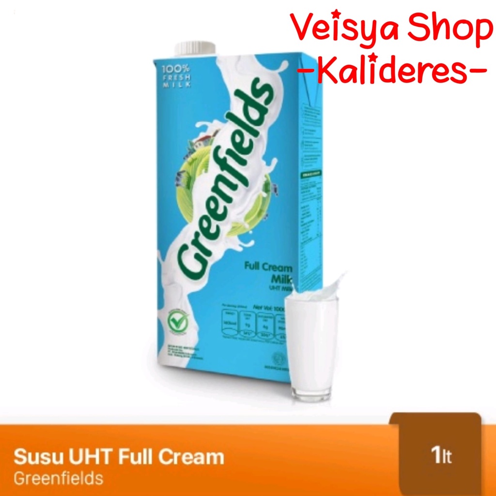 Jual Greenfields Susu UHT Full Cream Plain 1000 ml 1 L 1L Greenfield ...