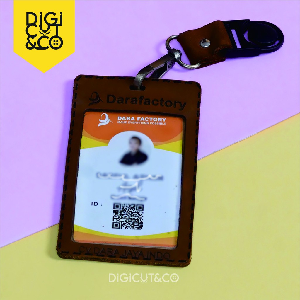 Jual ID card Name tag holder kulit sapi asli name tag id holder custom ...
