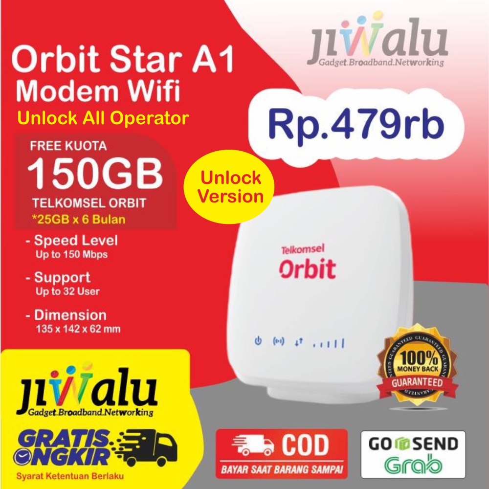 Jual Modem Router Wifi Telkomsel Orbit Star A1 4G LTE Free Telkomsel ...