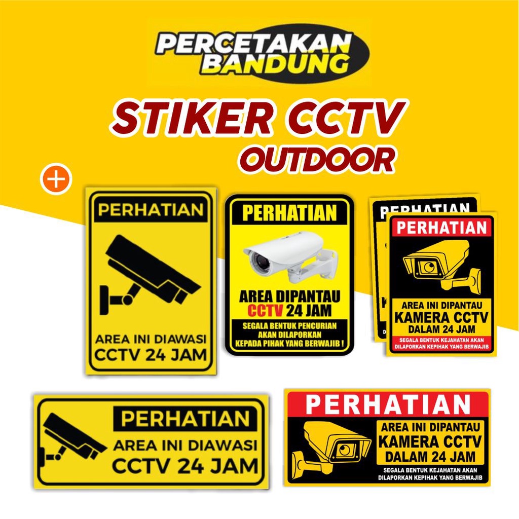 Jual CETAK STIKER PENGAWASAN CCTV 24JAM FREE DESAIN | Shopee Indonesia