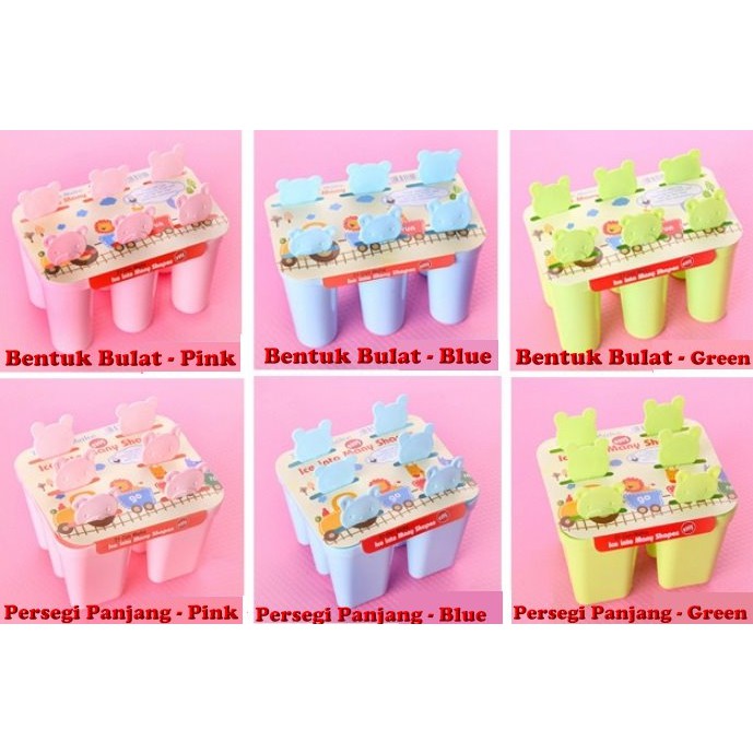 Cetakan Puding Es Krim 6 In 1 Sekat Tempat Ice Cream Maker Bentuk Bear ...