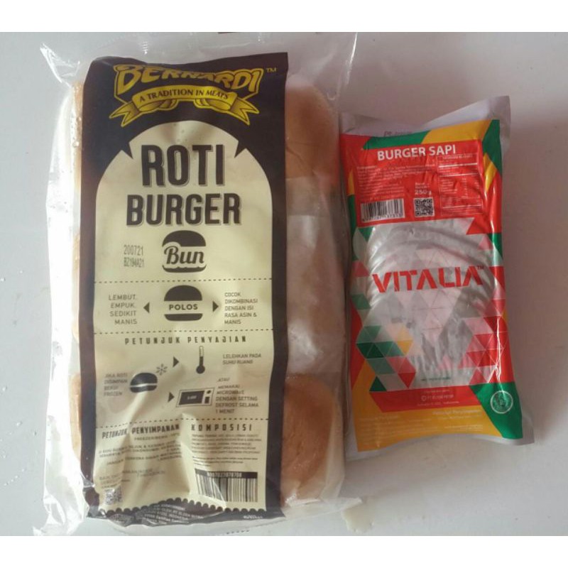Jual Paket Burger (Roti Burger dan Ham sapi) | Shopee Indonesia