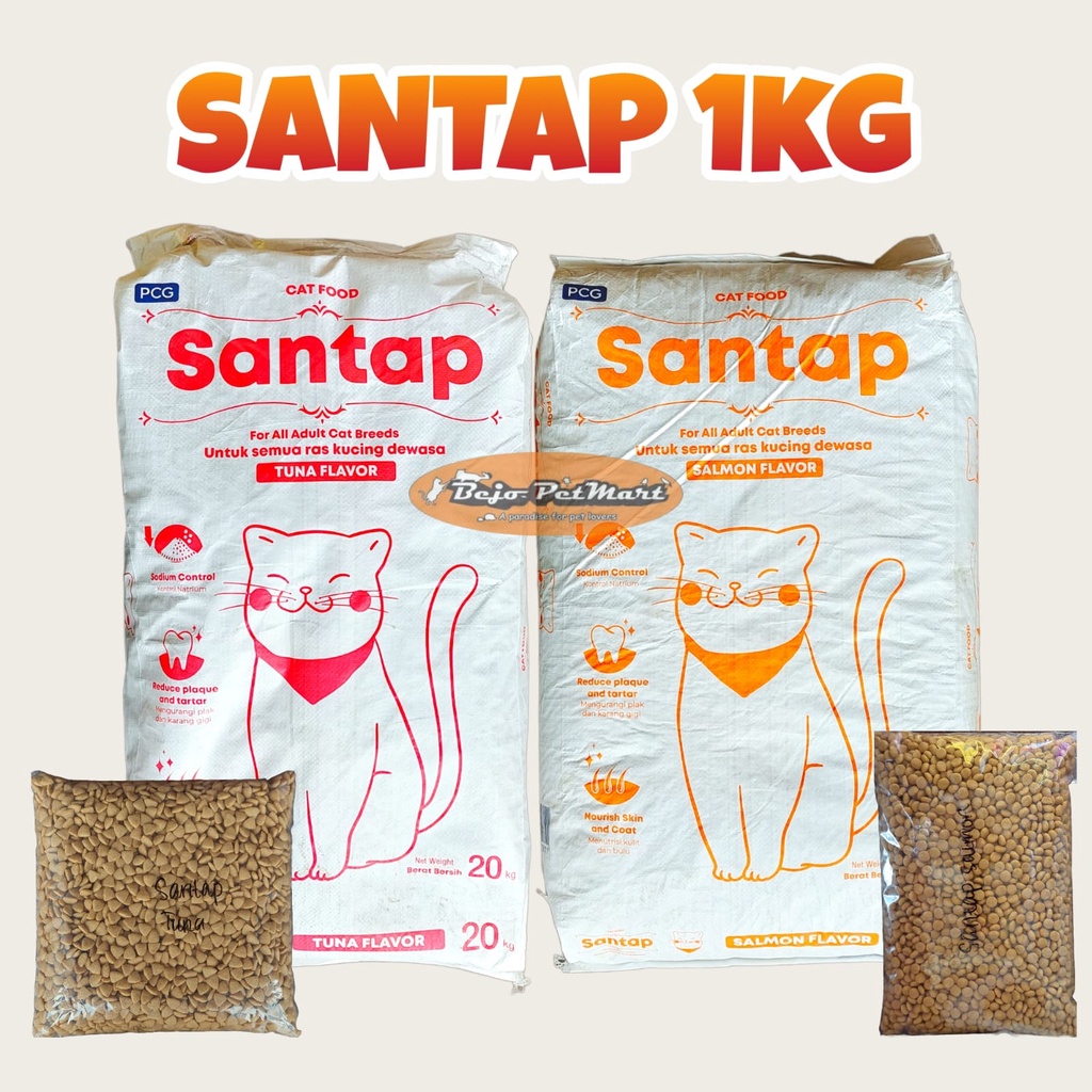 Jual MAKANAN KUCING SANTAP REPACK 1 KG | Shopee Indonesia