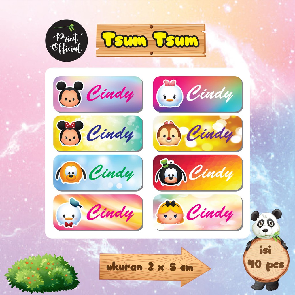 Jual Sticker nama waterproof label nama isi 40 pcs | Shopee Indonesia