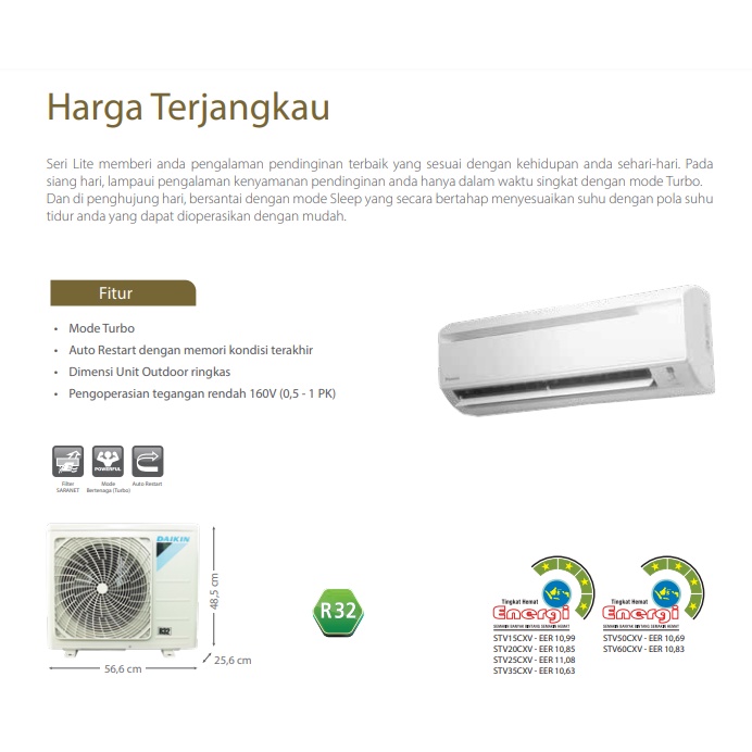 Jual DAIKIN LITE 1PK (Standar Malaysia) | Shopee Indonesia