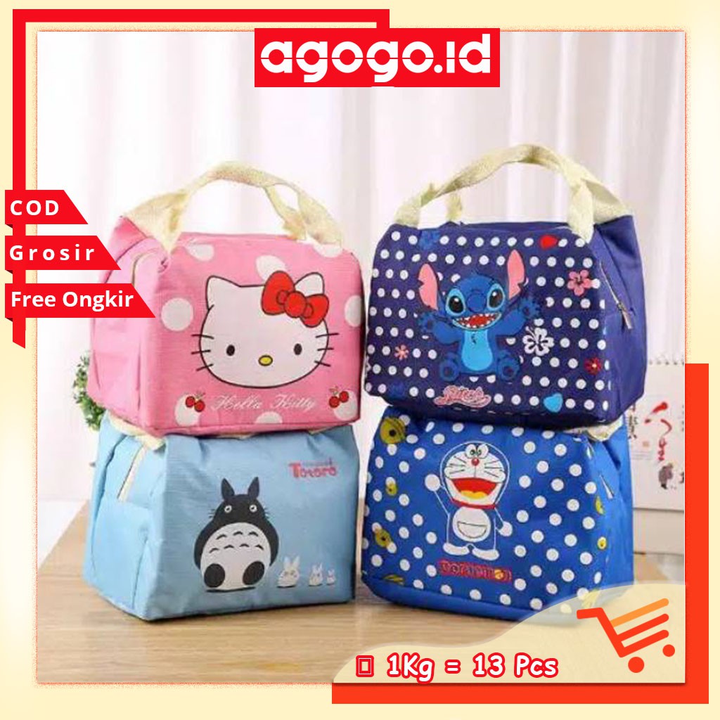 AGG-61 Tas Bekal Canvas lunch bag / Tas makanan Tas Piknik karakter ...