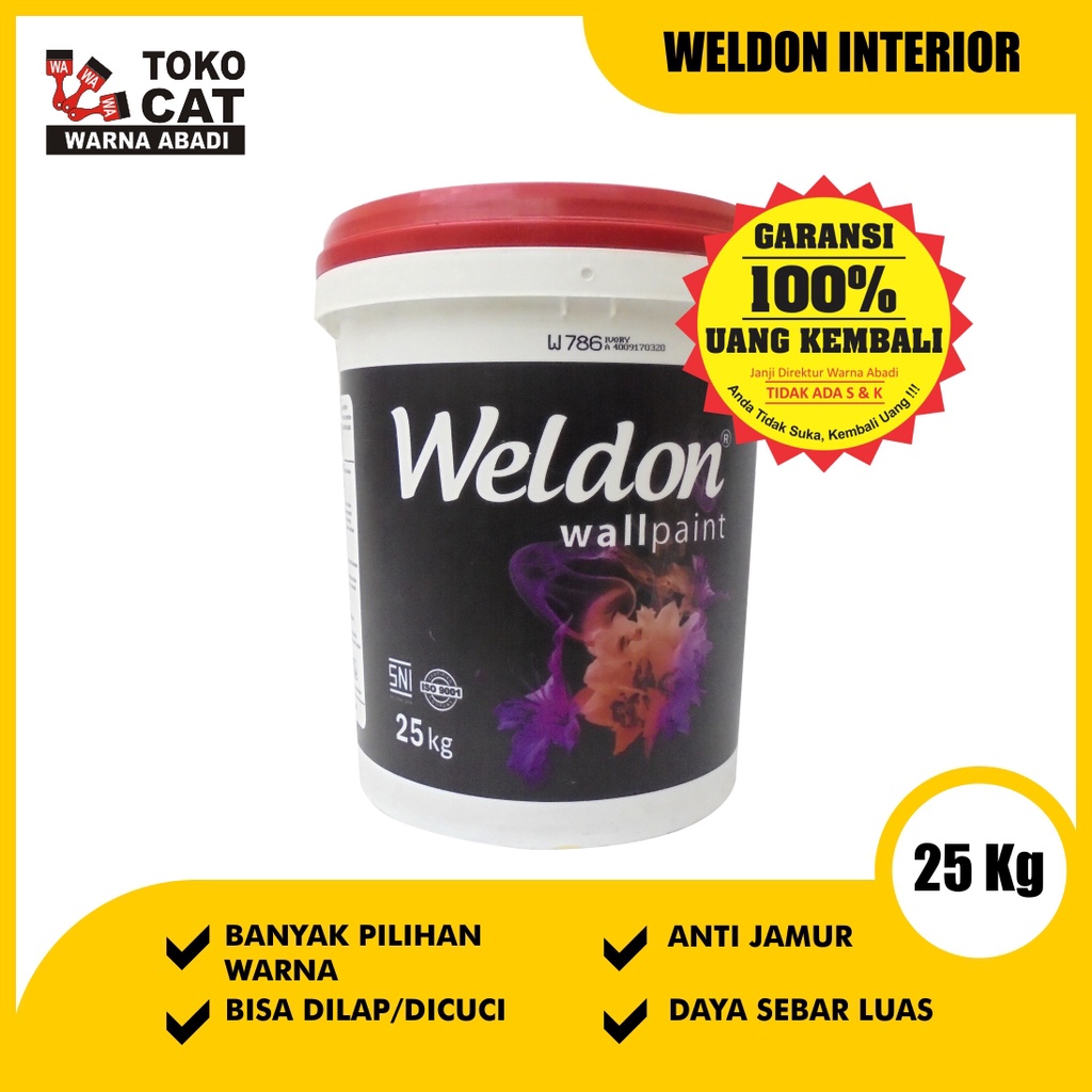 Jual CAT TEMBOK WELDON INTERIOR 25 KG | Shopee Indonesia