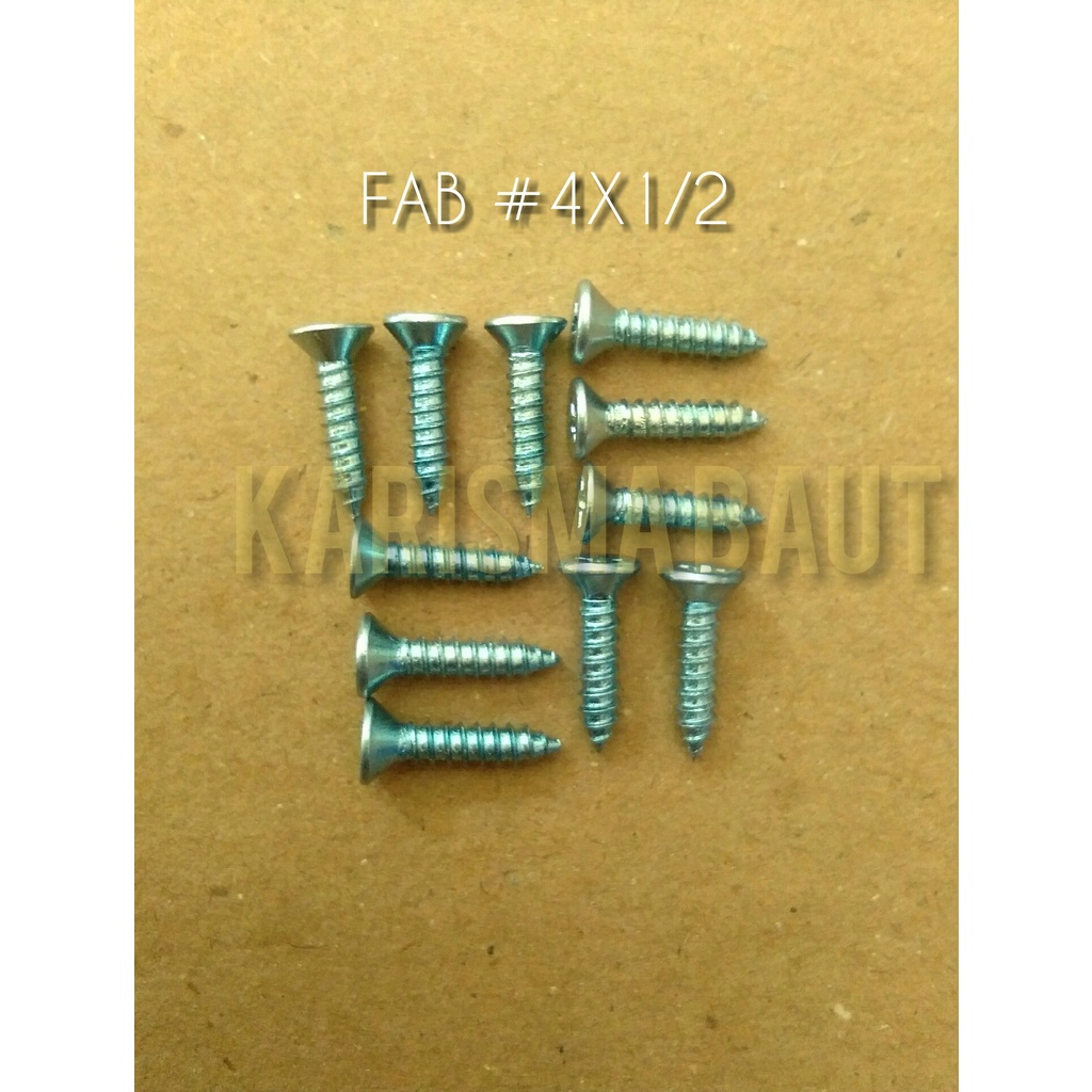 Jual Sekrup FAB #4X1/2 / skrup rapping F (obeng +) | Shopee Indonesia