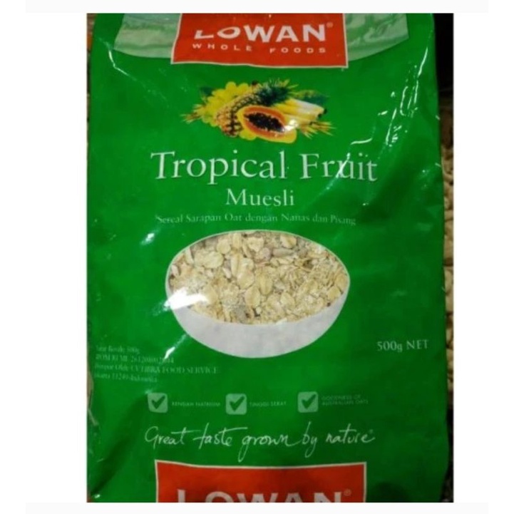 Jual LOWAN TROPICAL FRUIT MUESLI 500 GRAM | Shopee Indonesia