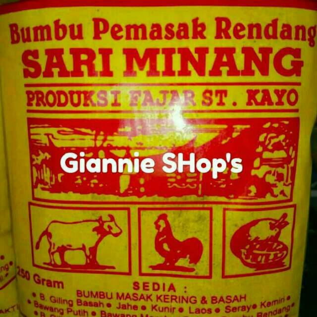 Bumbu Pemasak Rendang SARI MINANG asli TANPA BAHAN PENGAWET | Shopee ...