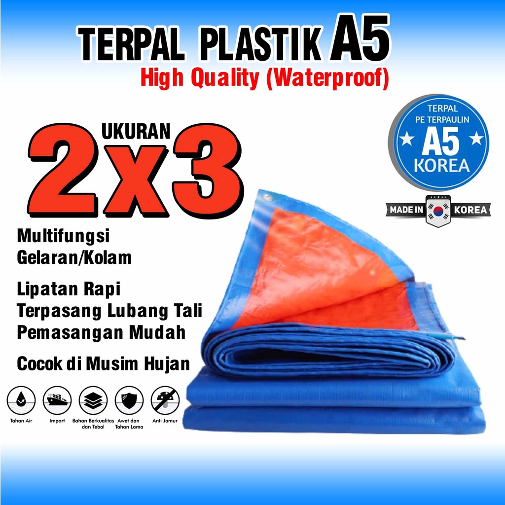 Jual TERPAL PLASTIK A5 Ukuran 2X3 Tebal Tahan Panas dan Hujan Finishing ...