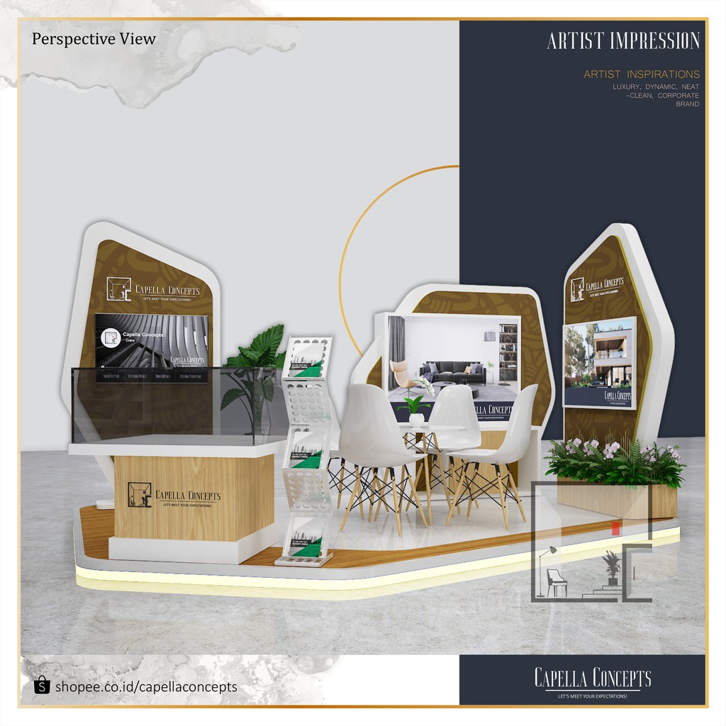 Desain / Gambar | Exhibition Booth Design C; Capella Concepts | Shopee ...