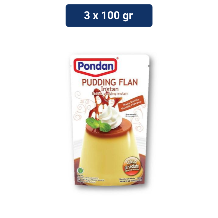 Jual Pondan Pudding Flan Vanilla 3 x 100 gr | Shopee Indonesia
