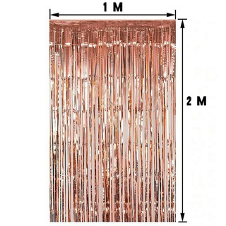 Jual TIRAI RUMBAI FOIL CURTAIN BACKDROP PARTY METALIK ROSE GOLD ...