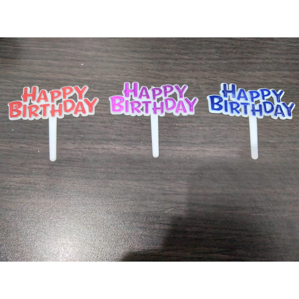 Jual Topper Tulisan HBD Per 100 Warna /Cake Topper /Hiasan Kue ...