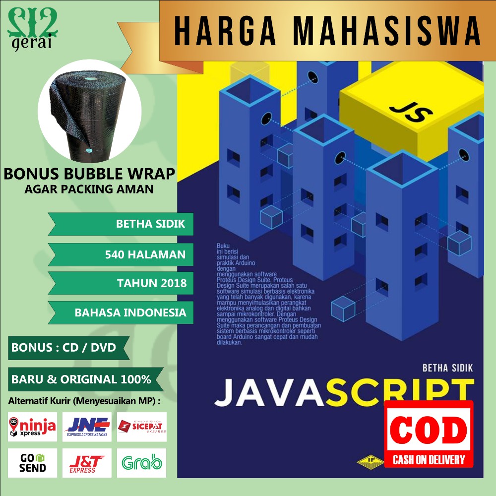 Jual BUKU PEMROGRAMAN JAVASCRIPT UNTUK APLIKASI WEB BETHA SIDIK HARGA MAHASISWA | Shopee Indonesia