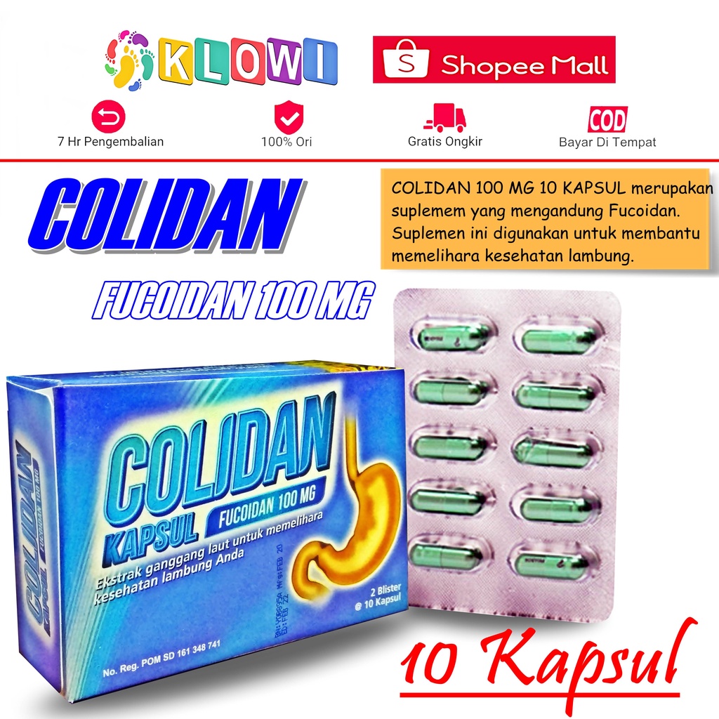 Jual Colidan Fucoidan 100 Mg Isi 10 Kapsul (Vitamin Lambung) | Shopee ...