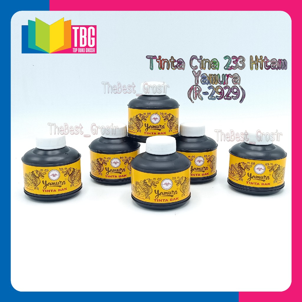 Jual 1 BOTOL TINTA CINA 233 HITAM 50CC YAMURA / TINTA BAK / TINTA ...