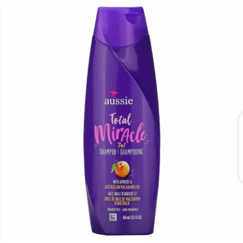 Jual Aussie Total Miracle Shampoo Apricot & Macadamia 360ml | Shopee ...