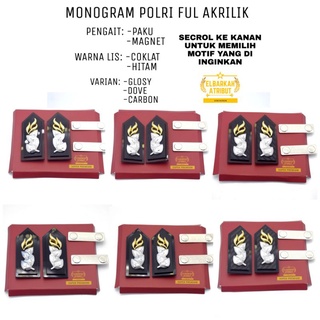 Jual MONOGRAM POLISI/POLRI FUL AKRILIK PENGAIT MAGNET/PAKU DOVE GLOSY ...