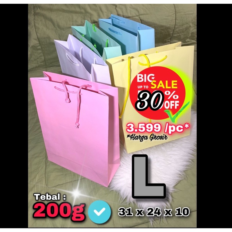 paper bag Besar (SIZE. L)WARNA - paperbag 200g / Tali Warna Besar ...