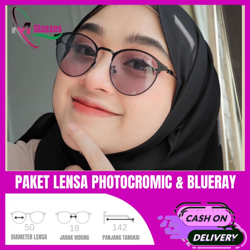 Jual Paket Kacamata 1920 Lensa Photocromic Blueray | Shopee Indonesia