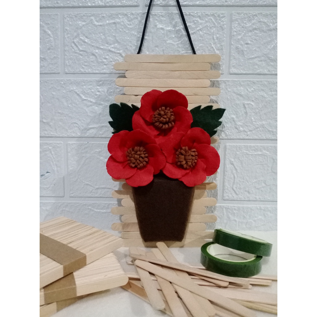 Jual Hiasan Dinding Bunga Kain Flanel dan Stick Es Krim | Shopee Indonesia