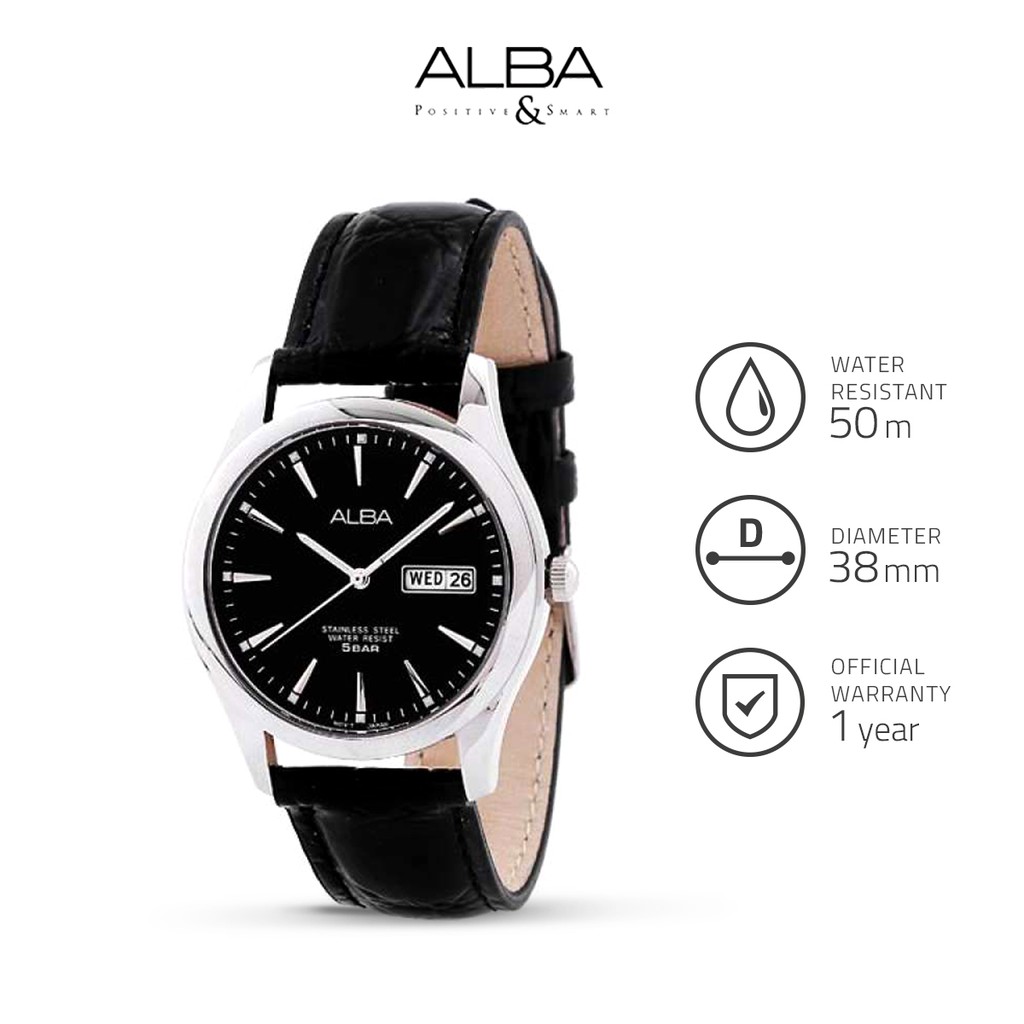 Jual Jam Tangan Pria Alba STANDARD Quartz Leather AXND65 Original ...