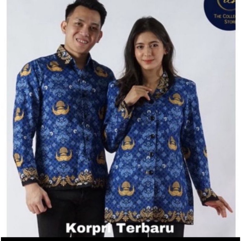 Jual SERAGAM BATIK KORPRI TERBARU 2022 KERAH HITAM LAPIS FURING | Shopee Indonesia