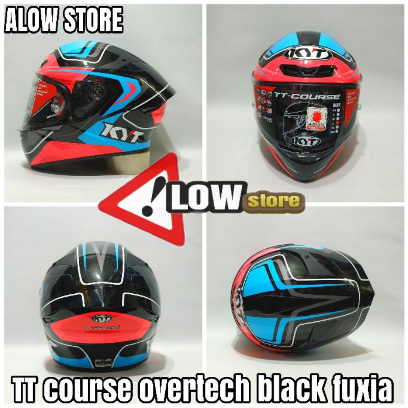 Jual Helm KYT TT course overtech black fuxia | Shopee Indonesia