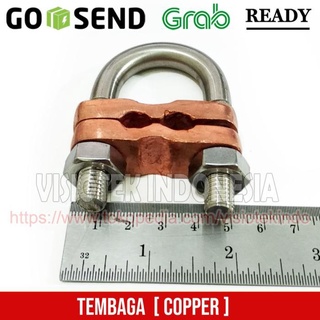 Jual Elektro | Klem U Bolt 2 Hole Tembaga / 2 Jalur / Clamp Grounding 2 ...