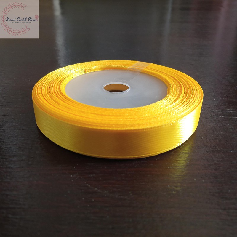 Jual Pita / Pita Satin Ukuran 1/2 Inch Warna Kuning | Shopee Indonesia