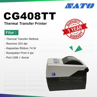 Jual PRINTER BARCODE SATO CG408 TT PRINT LABEL STIKER THERMAL ...