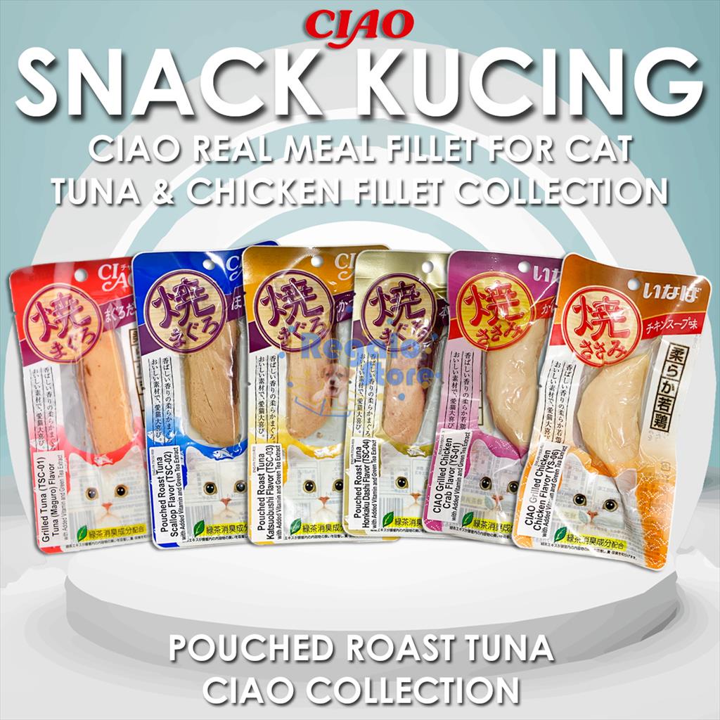 Jual SNACK KUCING CIAO CAT POUCH ROAST TUNA & GRILLED CHICKEN FILLET | Shopee Indonesia