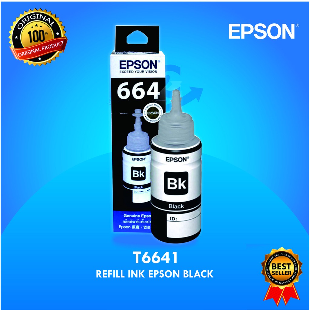 TINTA EPSON T6641 BLACK 70ML - ORIGINAL | Shopee Indonesia