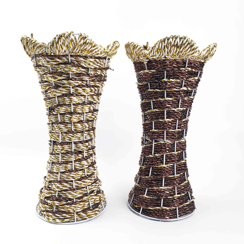 Jual Vas Bunga motif Rotan Sintetis Tinggi 27 cm/ Vas Dekorasi/ Vas ...