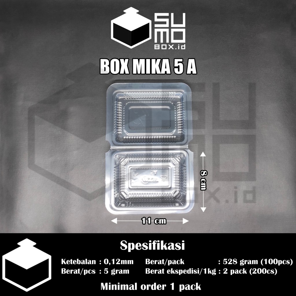 Jual Plastik mika kue ukuran 5A isi 100pcs / mika kotak makanan / box ...
