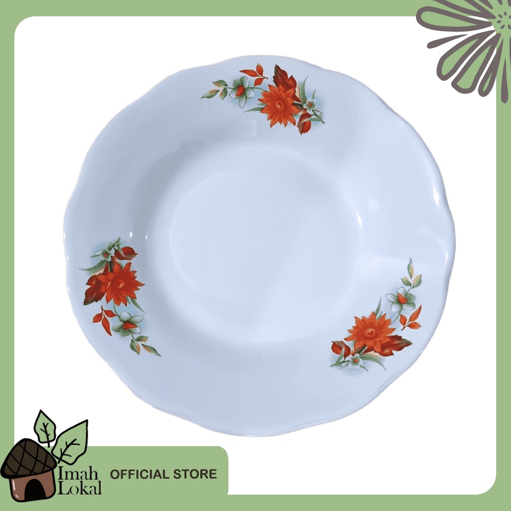 Jual 12pcs Piring Keramik Lucky Kembang Rose 6,7,8,9 inch Piring Makan ...