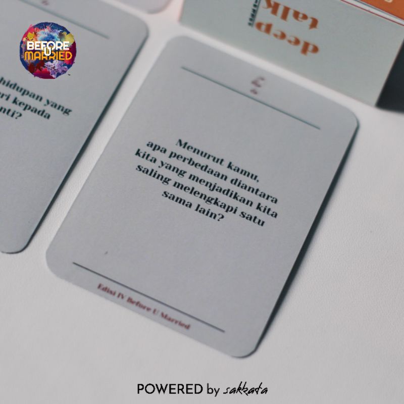 Jual Kartu Pertanyaan Deep Talk Edisi Before U Married - Permainan ...