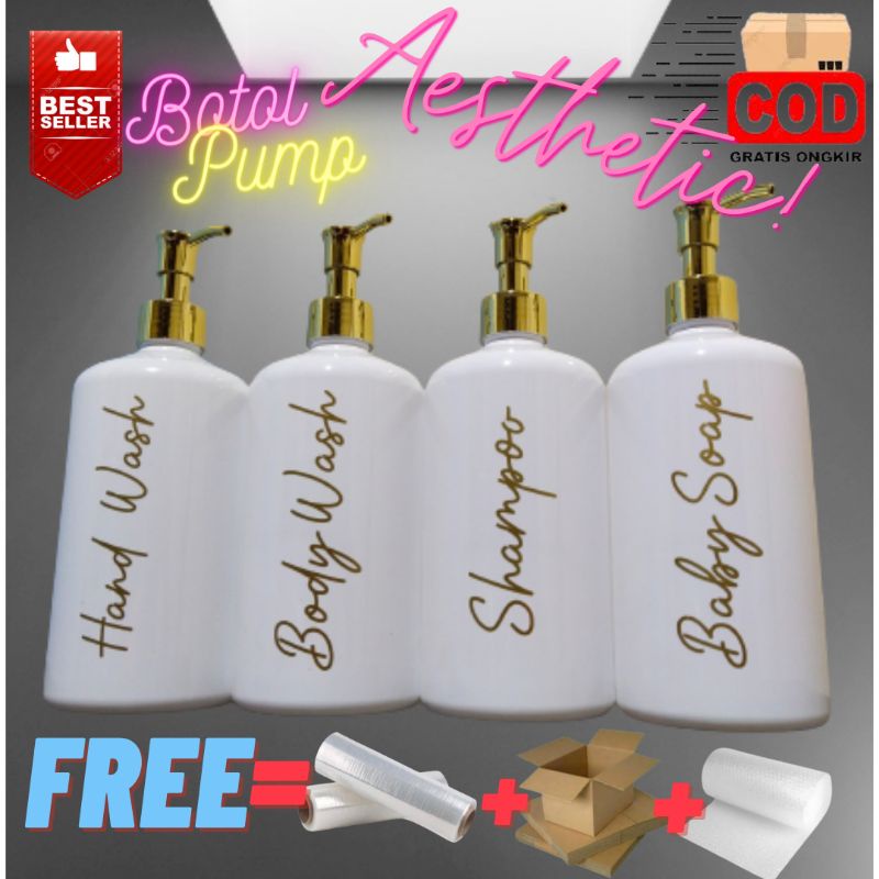 Jual Botol Sabun Cair Pump Putih Gold Aesthetic 500ml Luxury | Shopee ...