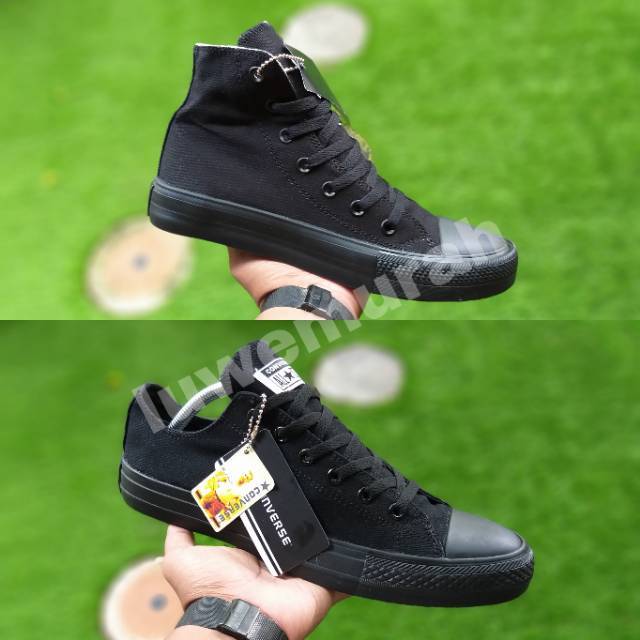 Jual SEPATU CONVERSE FULL HITAM / SEPATU HITAM POLOS / SEPATU SEKOLAH ...