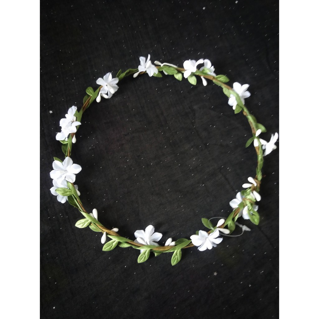 Jual Flowercrown Headpiece Mahkota Bunga Putih Indonesia|Shopee Indonesia