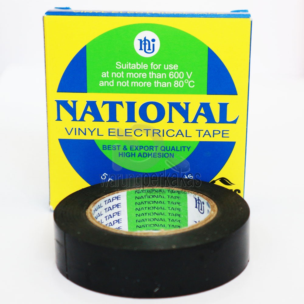 Jual ISOLASI LISTRIK HITAM NATIONAL 3/4 " INCI 20 YARD (GROSIR) SELOTIP ...