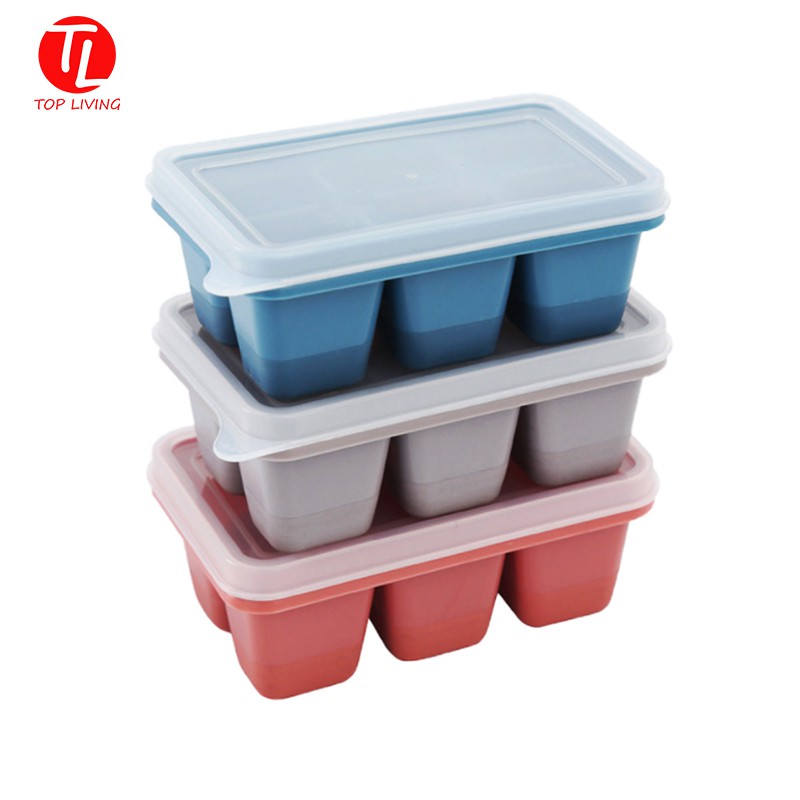 Jual 6 Sel Tempat Es Batu Cetakan Es Kotak Model Grid Ice Tray Plastik ...